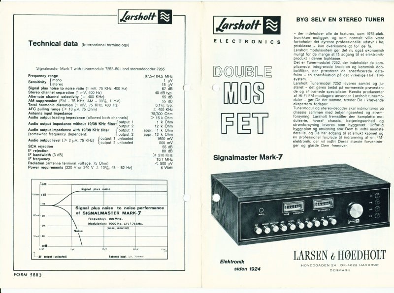 Brugtgrej - Haster: Larsholt Mark 7 FM tuner oplysninger søges