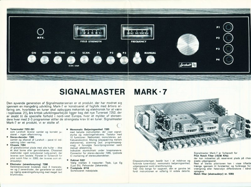 Brugtgrej - Haster: Larsholt Mark 7 FM tuner oplysninger søges